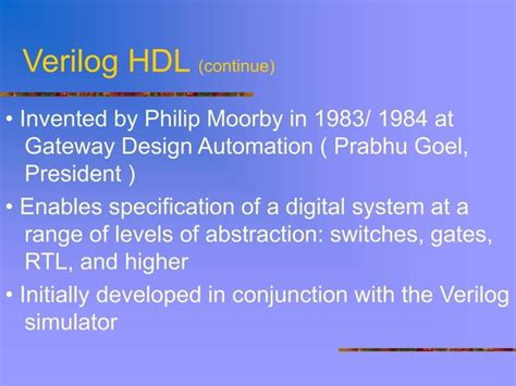 Basics Of Verilogppt Programming Languages Computing
