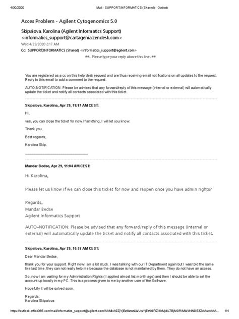 Acces Problem Agilent Cytogenomics 5 0 Skipalova Karolina Agilent Informatics Support