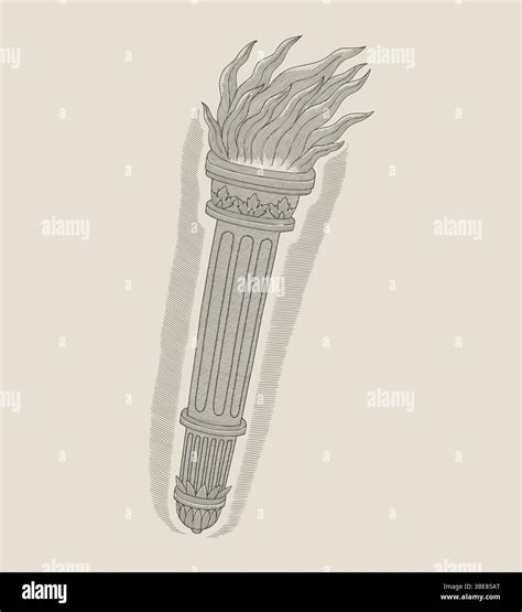 Flaming Torch Etching Stock Vector Images Alamy