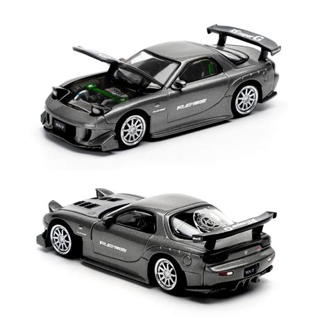 Pop Race Mazda Rx7 Re Amemiya Widebody Gun Metal Grey 255 1 64