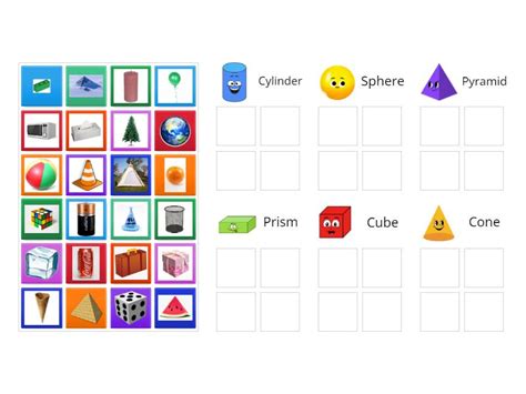 3d shapes objects group sort
