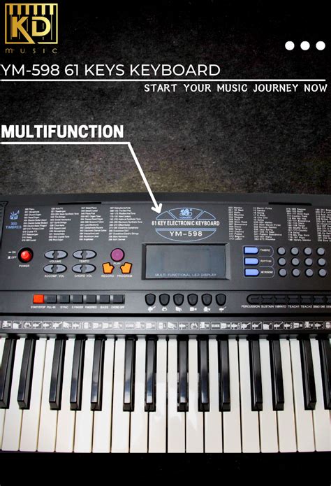 YM-598 PIANO STYLED 61 KEYS KEYBOARD - KD Music Malaysia
