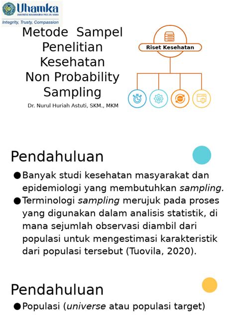 Sesi 3 Metode Sampel Penelitian Kesehatan Non Probability Sampling