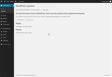 Wordpress Dashboard Updates Update Wordpress System