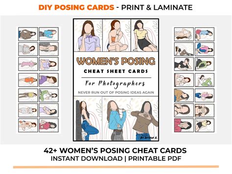Womens Posing Cheat Sheet Cards Printable Photography Basics