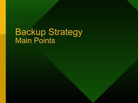 Backup Strategy Ppt