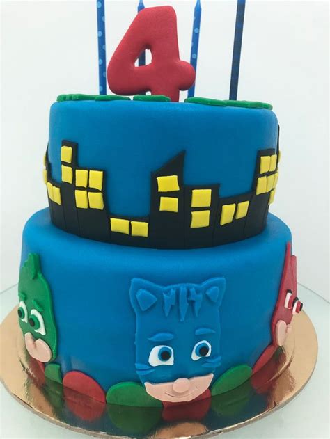 Blue Birthday Cake With Number Four