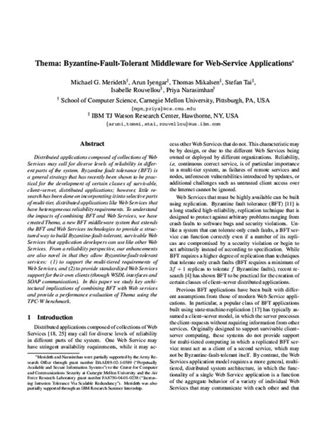 Pdf Thema Byzantine Fault Tolerant Middleware Forweb Service Applications