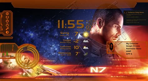 Mass Effect Rainmeter Skin