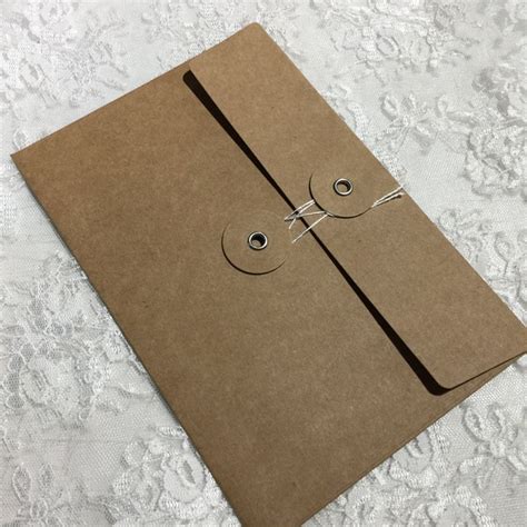 String And Button Envelopes Etsy