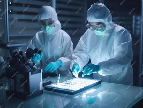 Scientists Analyzing Dna Data Genomic Sequencing Lab Premium Ai