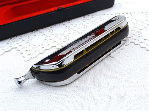 Vintage Italian Bontempi Classic Chromatic Harmonica With Original Box