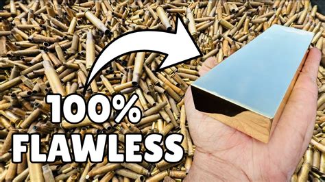 100 Perfect Ingot Mirrored Bullet Casing Bar Asmr Metal Melting