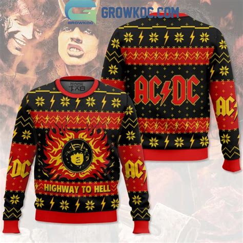 Acdc Highway To Hell The Christmas 2024 Ugly Sweater Growkoc