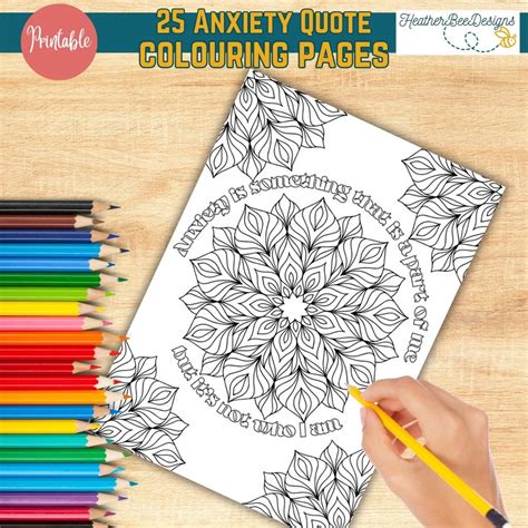 Anxiety Relief Colouring Pages For Adults Mindfulness Quotes Colouring