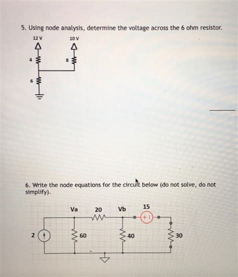Solved Using Node Analysis Determine The Voltage Across Chegg Com