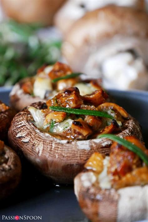Honey Figs Cheese Stuffed Mushrooms Passionspoon