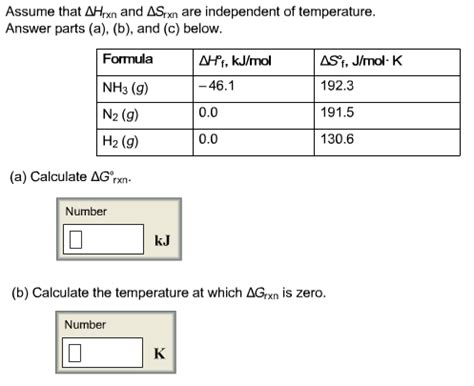Solved Assume That Delta Hrxn And Delta Srxn Are Independent Chegg Com