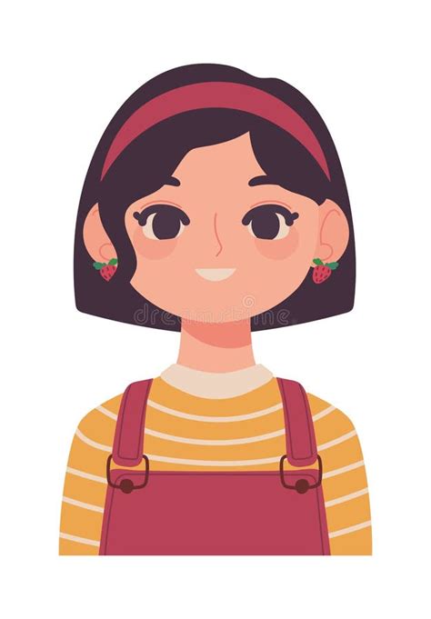 Smiling Girl Avatar Stock Vector Illustration Of Face 261152875