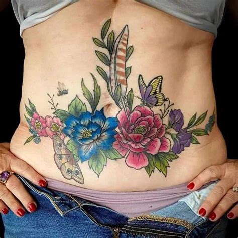 Flower Belly Button Tattoos