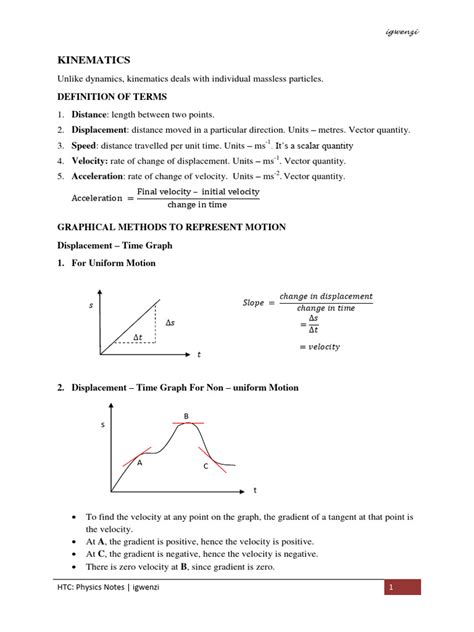 Kinematics Pdf Acceleration Velocity