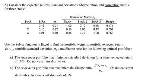 Solved 2 ﻿consider The Expected Returns Standard