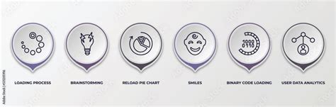 Infographic Template With Outline Icons Infographic For User Interface