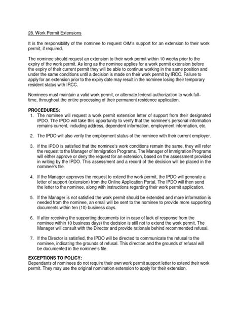 Work Permit Extensions 2 Download Free Pdf Government Cultural