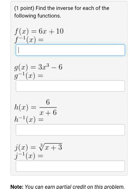 Solved Point Find The Inverse For Each Of The Following Chegg