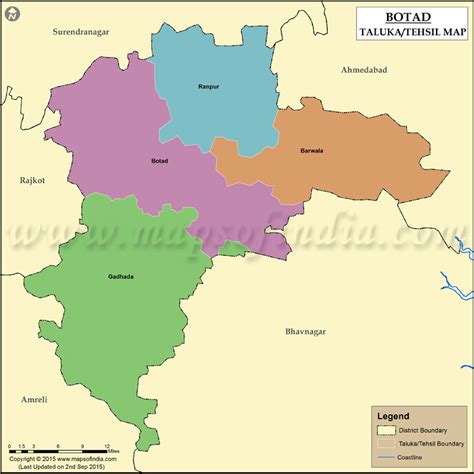 Botad Tehsil Map Botad Taluka