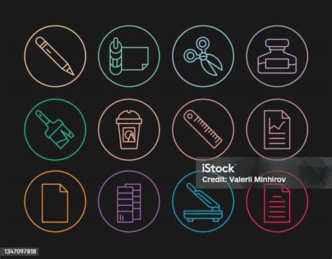 세트 파일 문서 그래프 차트 가위 커피 컵 페인트 브러시 연필 지우개 눈금자 및 롤 용지 아이콘이있는 문서 벡터 가위에 대한