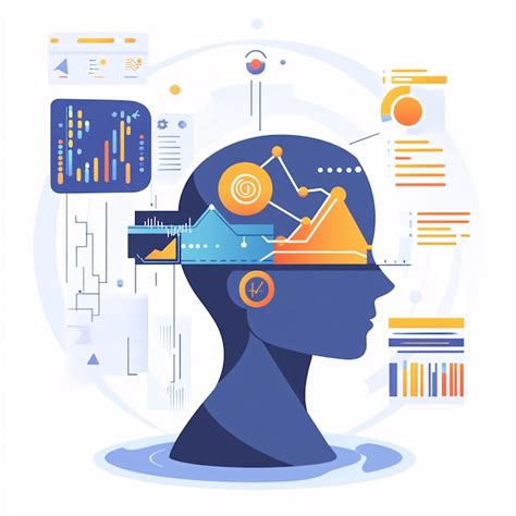 innovative data analysis concepts illustrated with clean flat design