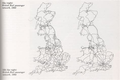 A Map Of The British Rail Network Before And After The Beeching Cuts