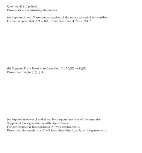 Solved Question 8 10 Points Prove Each Of The Following