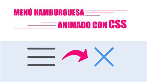 Ícono de menú hamburguesa animado con html css y javascript youtube
