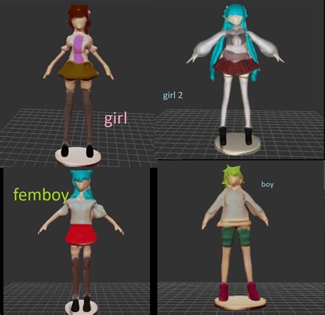Бесплатный Stl файл Аниме девочки и фембои 🦸・Шаблон для загрузки и 3d