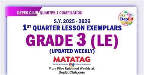 Grade 3 Lesson Exemplars Matatag Curriculum Archives - The DepEd ...