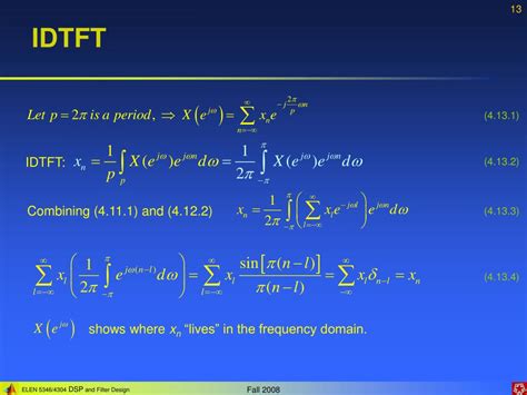 PPT Lecture Frequency Domain Representation DTFT IDTFT DFT IDFT PowerPoint Presentation