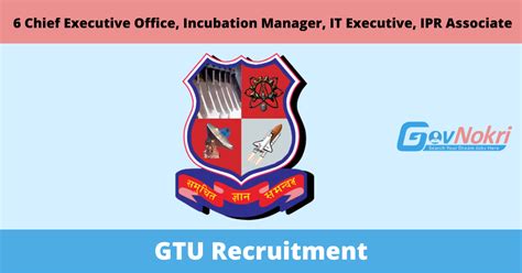 gtu hiring notification 2023 for 6 post of chief executive office