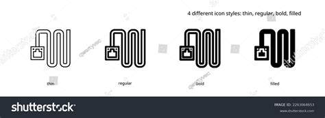 Lan Cable Icon Different Style Vector Stock Vector Royalty Free