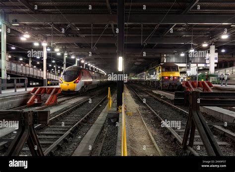 Freightliner Class 90 Electric Locomotive At London Euston Station With