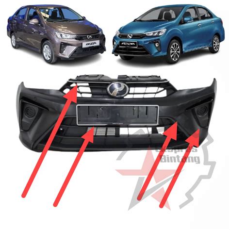 Perodua Bezza 2020 Bumper Misai Bumper Besi Fog Lamp Cover Sensor
