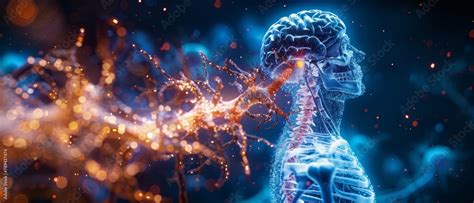 The Peripheral Nervous System Medical Modern Illustration Diagram With