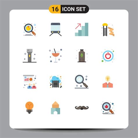 Modern Set Of 16 Flat Colors And Symbols Such As Flashlight Devices