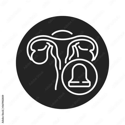 Image Vectorielle Stock Cervical Cap Black Glyph Icon Uterus And