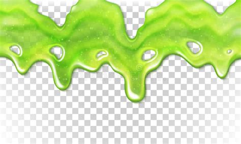 Dripping Green Slime With Blobs Seamless Border Pattern Stock Vector Illustration Of Flow