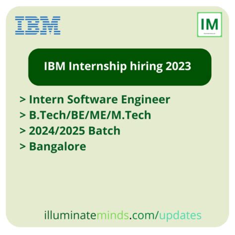 IBM Internship Hiring 2023 Intern Software Engineer B Tech BE ME M Tech 2024 2025 Batch