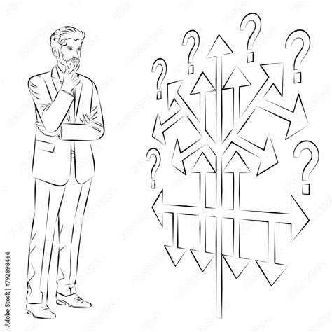 A Man Uses A Decision Tree To Identify A Problem Or Opportunity In The Decision Making Process