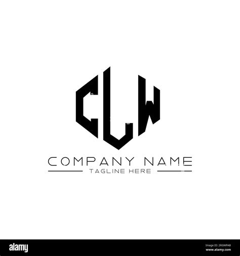 Clw Letter Logo Design With Polygon Shape Clw Polygon And Cube Shape