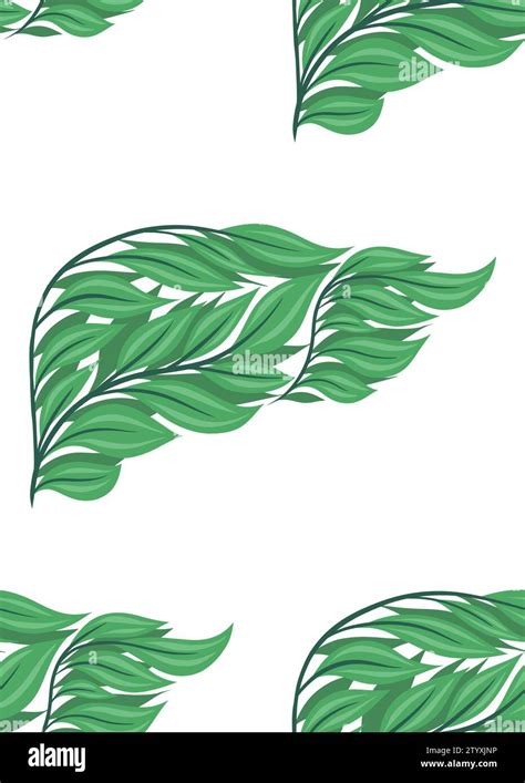 Vector Seamless Pattern With Human Healthy Liver From Leaves On White